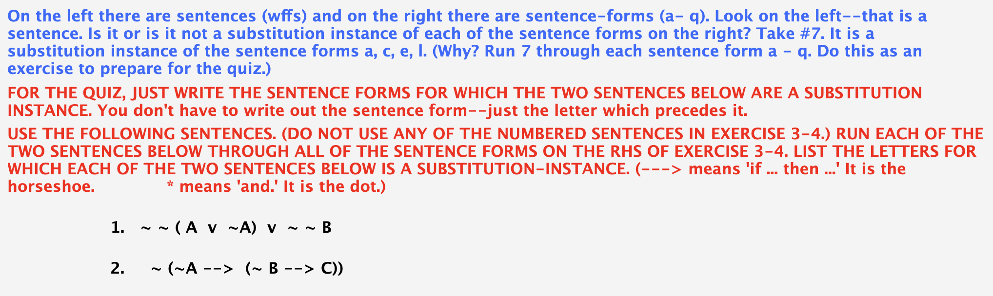 Solved On the left there are sentences (wffs) and on the | Chegg.com