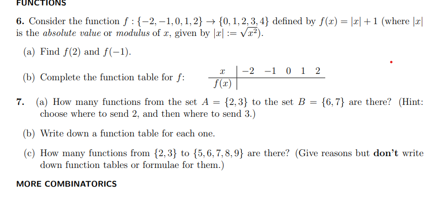 6. Consider the function f:{−2,−1,0,1,2}→{0,1,2,3,4} | Chegg.com