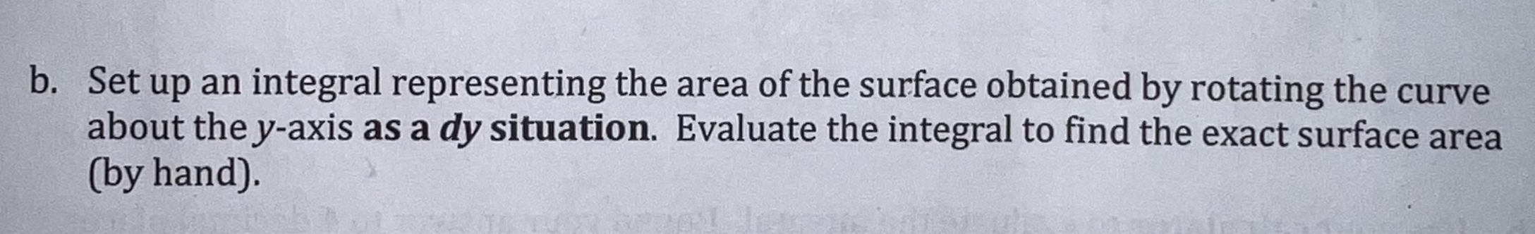Solved Let y=3x1≤x≤8 a. Set up an integral representing the | Chegg.com