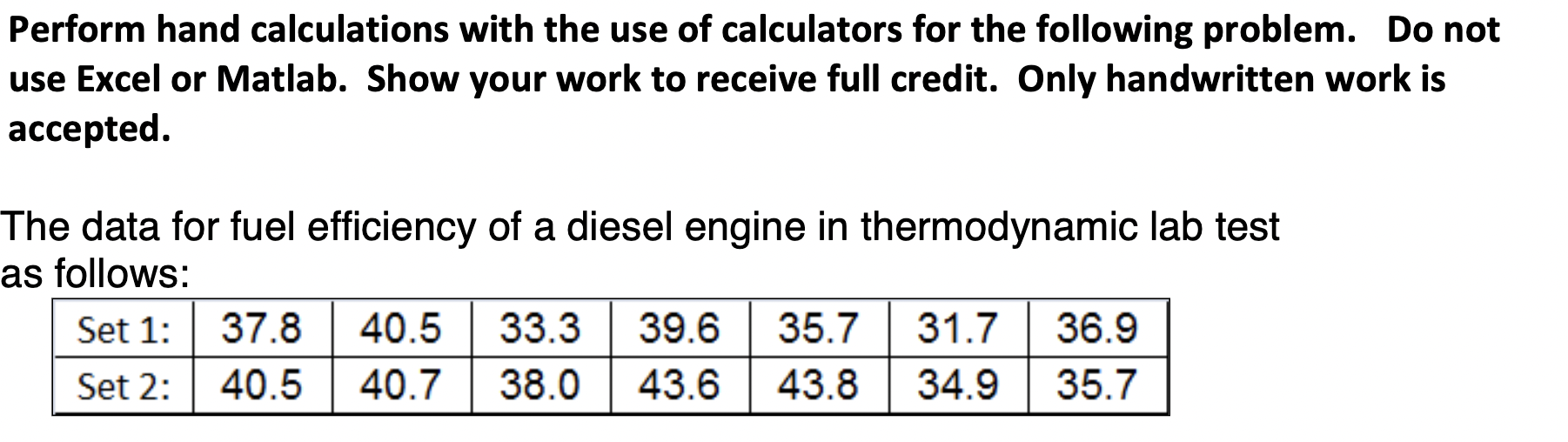 Solved Perform hand calculations with the use of calculators | Chegg.com