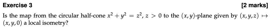 Solved Exercise 3 [2 marks] Is the map from the circular | Chegg.com