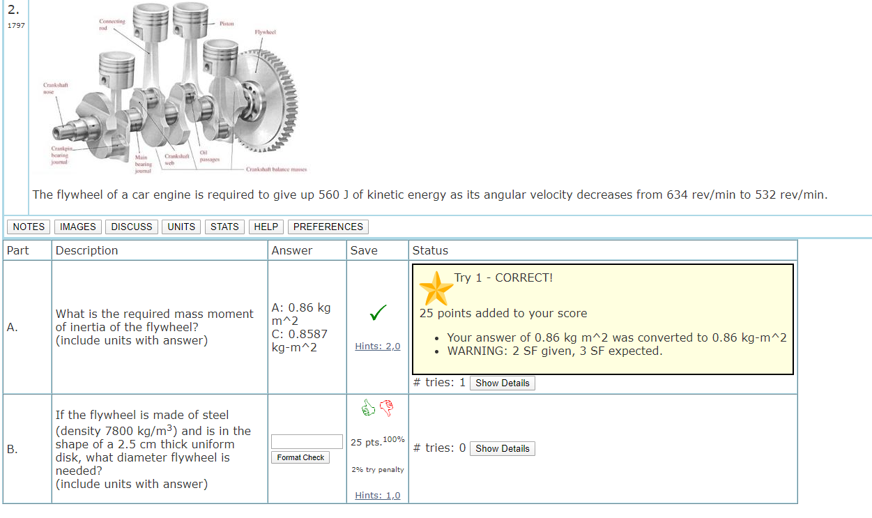 Solved If the flywheel is made of steel (density 7800 | Chegg.com