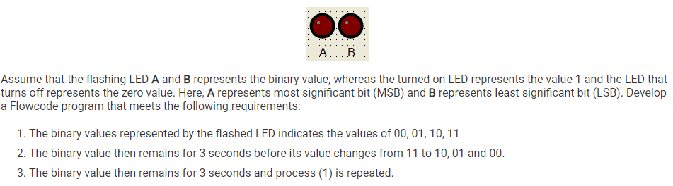 Solved A::B Assume that the flashing LED A and B represents | Chegg.com