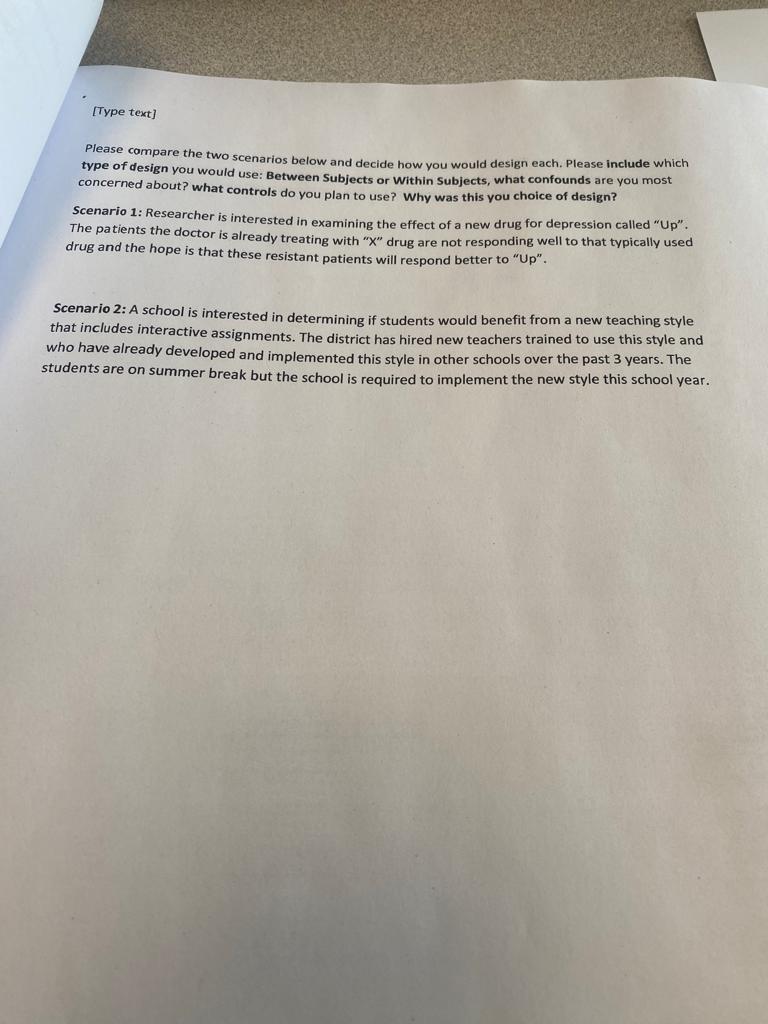 Solved Please compare the two scenarios below and decide how | Chegg.com