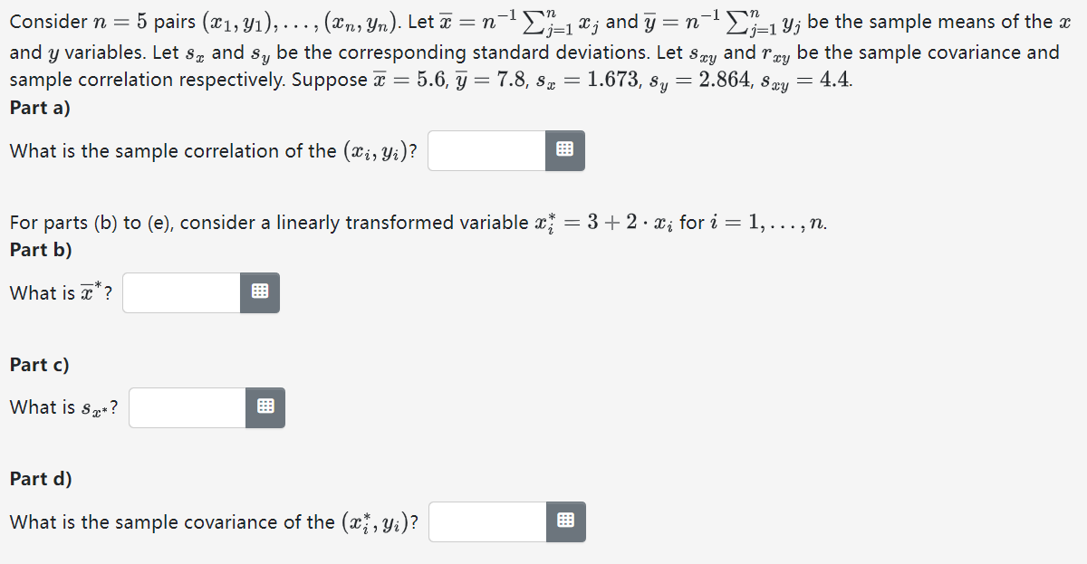 Solved Consider n=5 pairs (x1,y1),…,(xn,yn). Let | Chegg.com