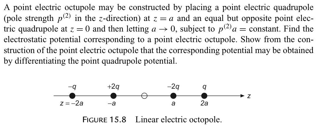Solved A point electric octupole may be constructed by | Chegg.com