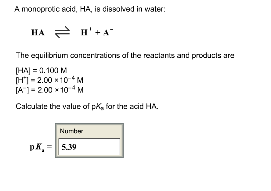 Solved A monoprotic acid, HA, is dissolved in water: HA The | Chegg.com