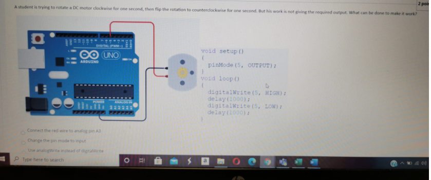 Solved 2 por A student is trying to rotate a DC motor | Chegg.com