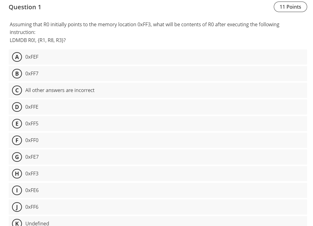 Solved Question 1Assuming that R0 ﻿initially points to the | Chegg.com