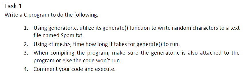 Solved Task 1 Write a C program to do the following. 1. | Chegg.com