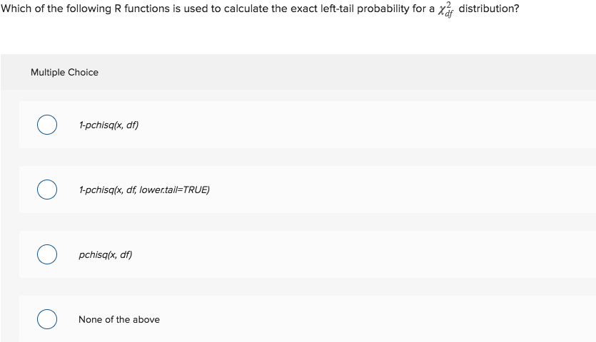 Solved which of the following R functions is used to | Chegg.com