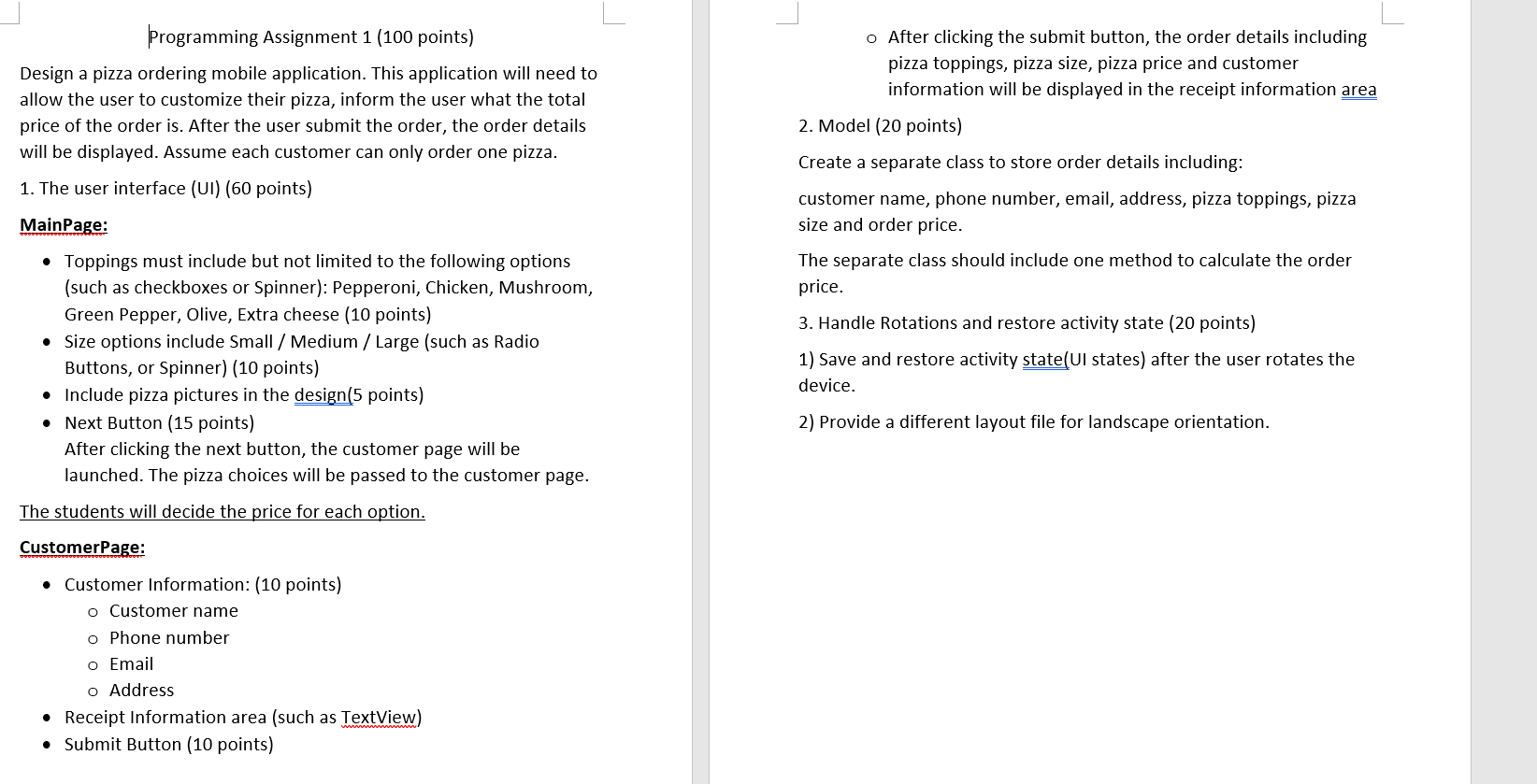 Programming Assignment 1 100 Points Design A Pizza 