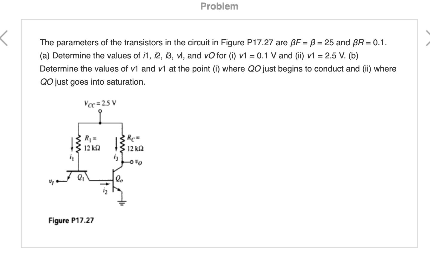 Solved Problem The parameters of the transistors in the | Chegg.com