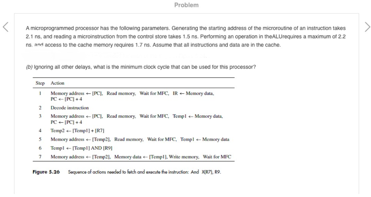 Problem A microprogrammed processor has the following | Chegg.com