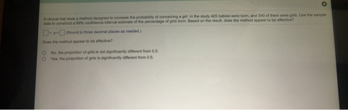 Solved t oh giris. Use the sample girt In the study 425 | Chegg.com