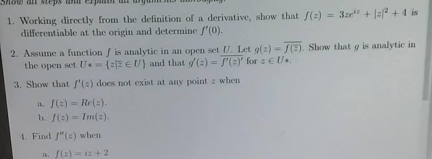 Solved 1. Working directly from the definition of a | Chegg.com