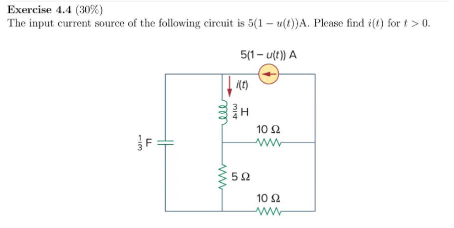 Solved Exercise 4.4(30%) The input current source of the | Chegg.com