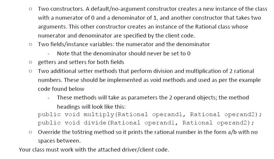 Solved 2. [25 marks] RationalClient.java A rational number | Chegg.com