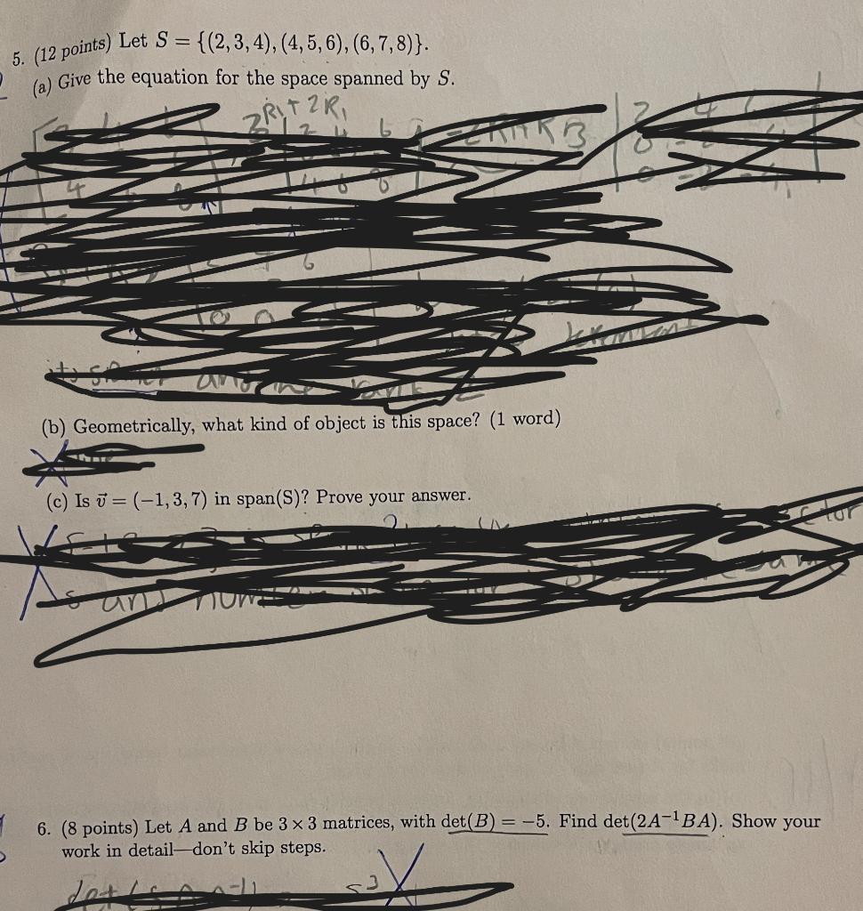 Solved 5. (12 points) Let S={(2,3,4),(4,5,6),(6,7,8)}. (a) | Chegg.com