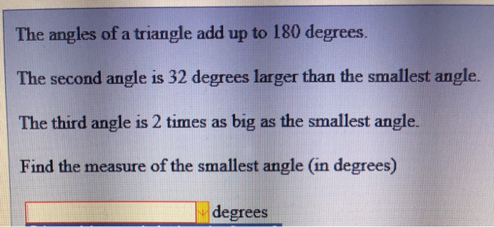 Solved The angles of a triangle add up to 180 degrees The | Chegg.com