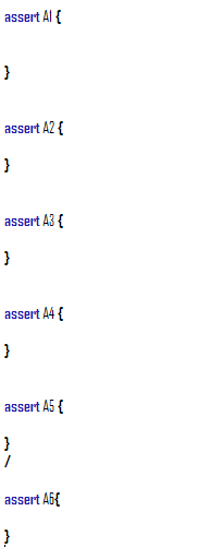 Solved assert Al \{ \} assent A2 \{ \} assent A3 \{ \} | Chegg.com