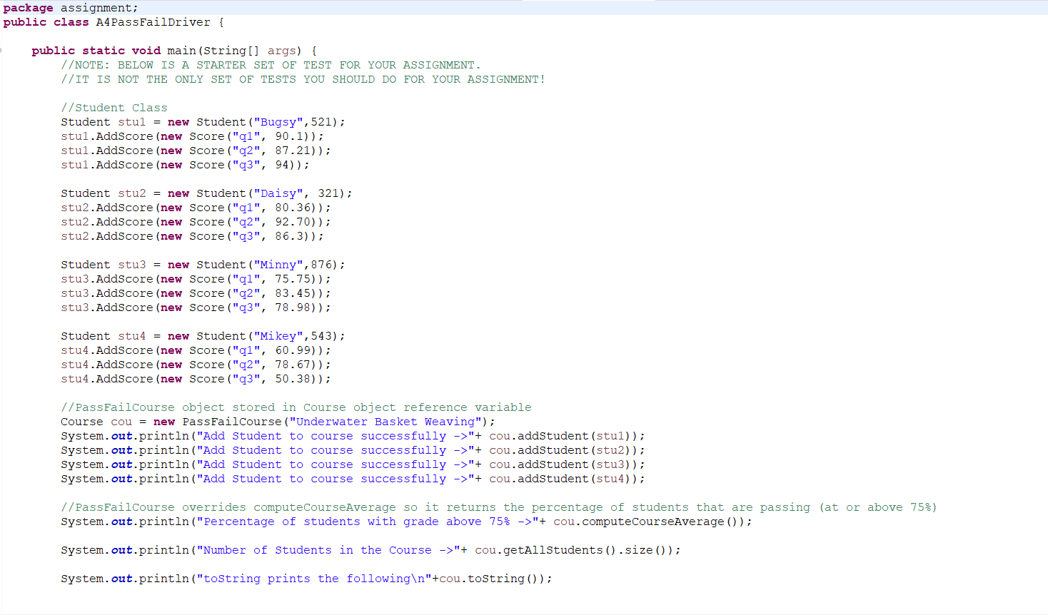 Solved Please use this template package assignment; public | Chegg.com