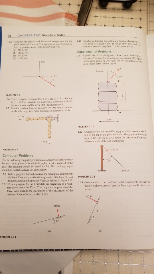 28 CHAPTER TWO Principles of Statics 2.5 Compute the | Chegg.com