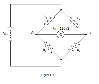 Solved The following unbalanced Wheatstone Bridge is | Chegg.com