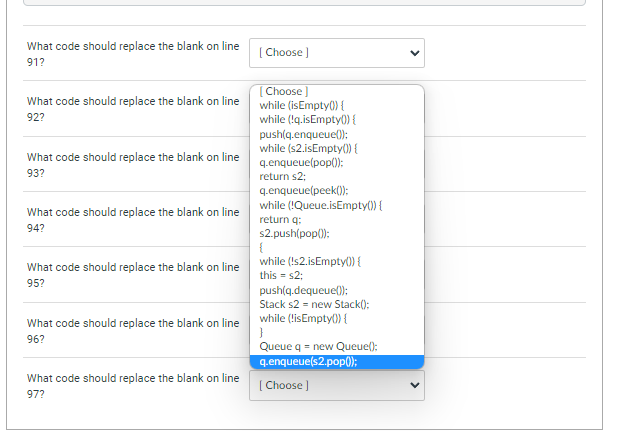 Solved Question 18 10 pts Shown below are the Stack class | Chegg.com