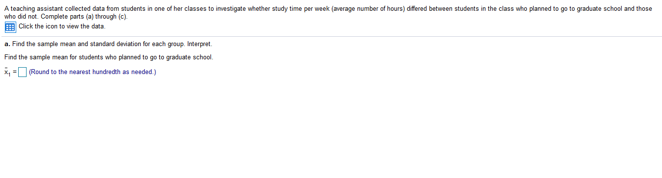 Solved A teaching assistant collected data from students in | Chegg.com