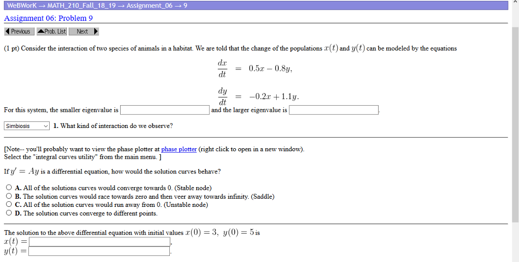 Solved WeBWorK → MATH-210-Fall-18-19 Assignment 06: Problem | Chegg.com