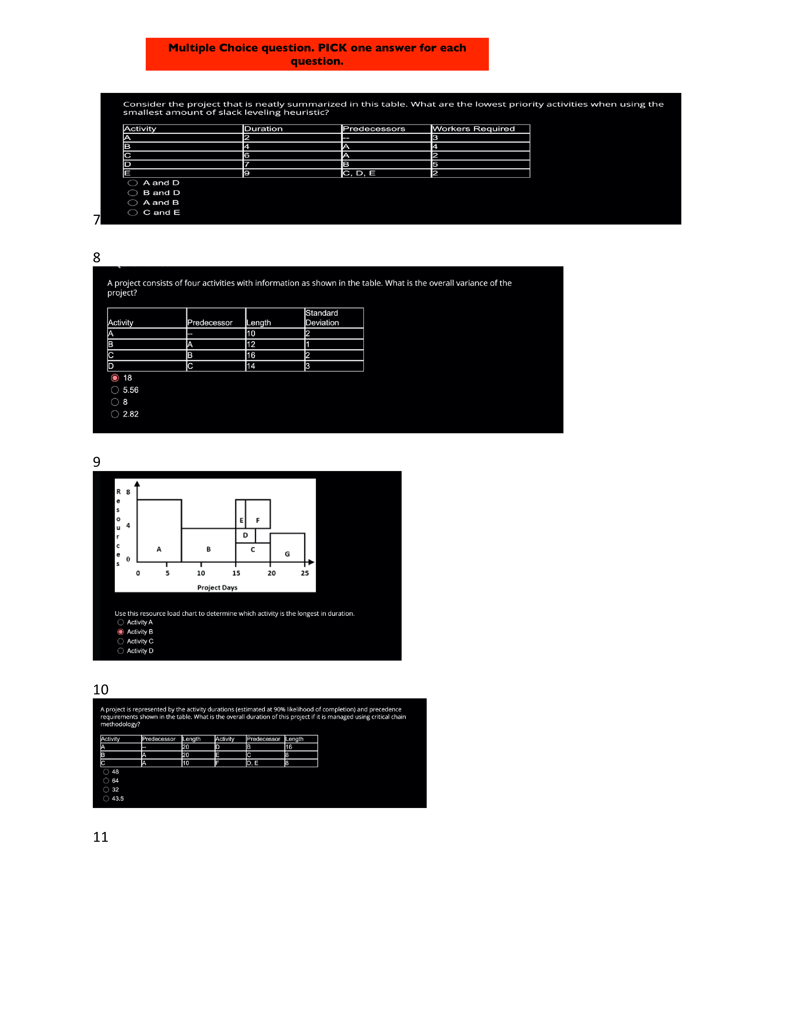 Solved Project management. It is multiple choice question | Chegg.com