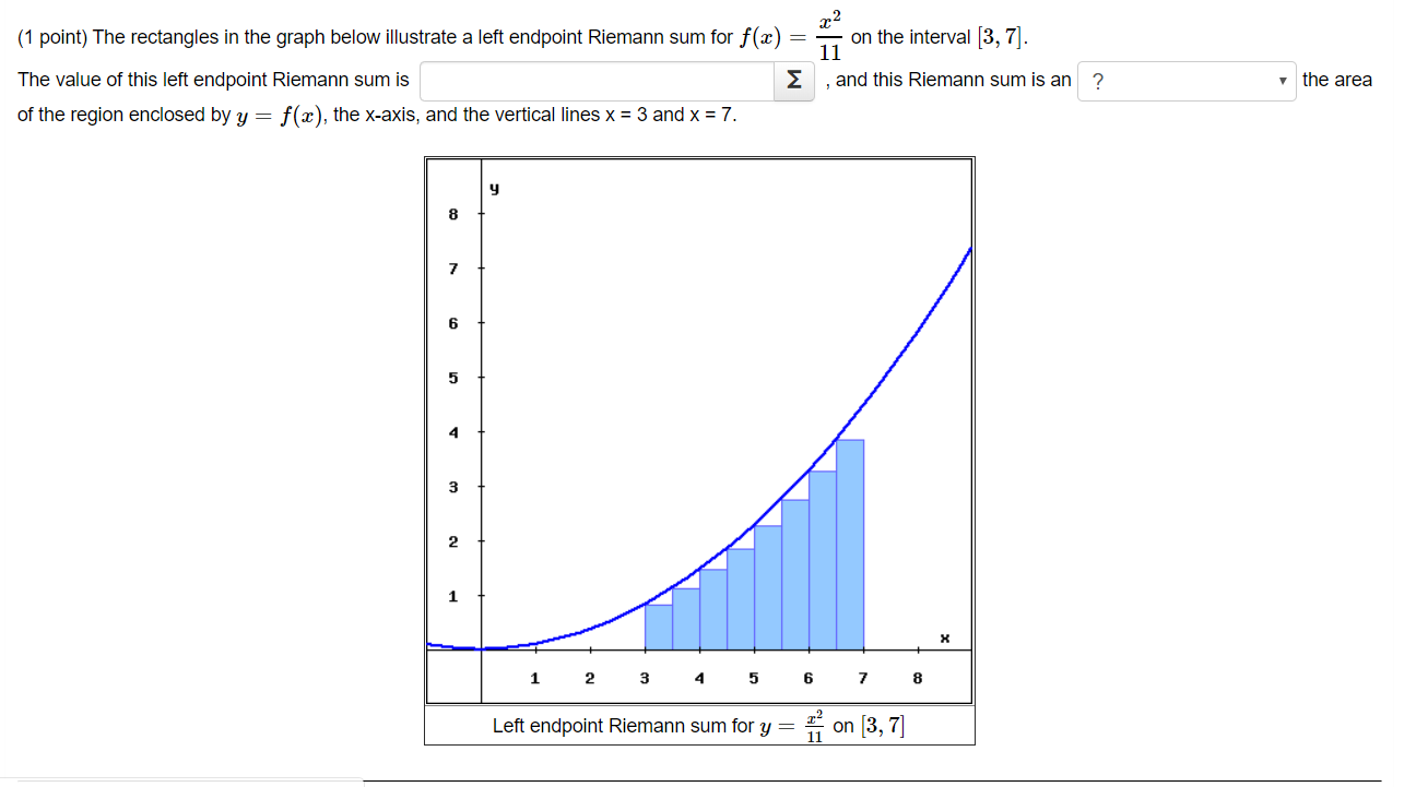 Solved on the interval 3,7 11 The rectangles in the graph | Chegg.com