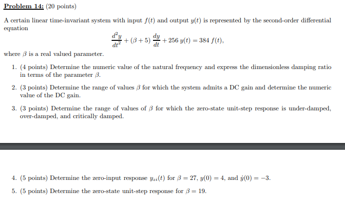 Solved Problem 14 20 Points A Certain Linear