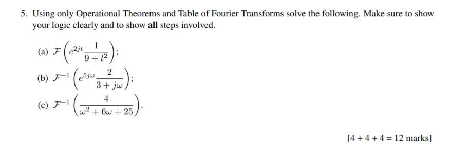 Solved 5 Using Only Operational Theorems And Table Of