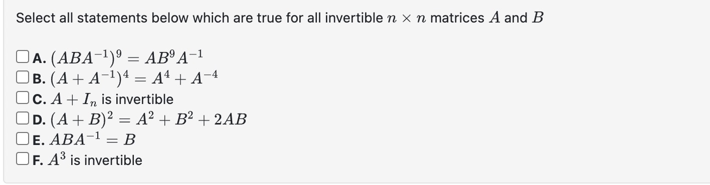 Solved Select all statements below which are true for all | Chegg.com