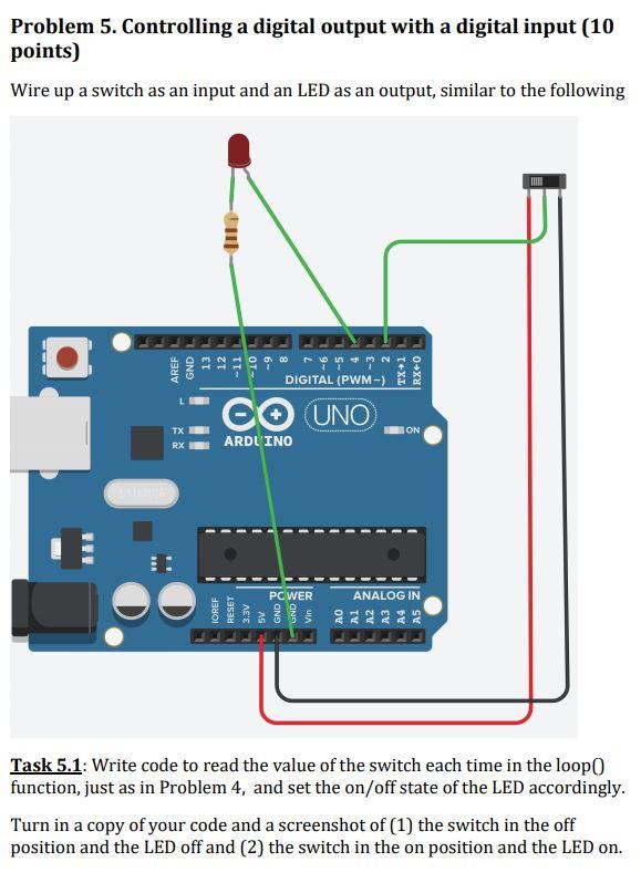 Solved Problem 5. Controlling a digital output with a | Chegg.com