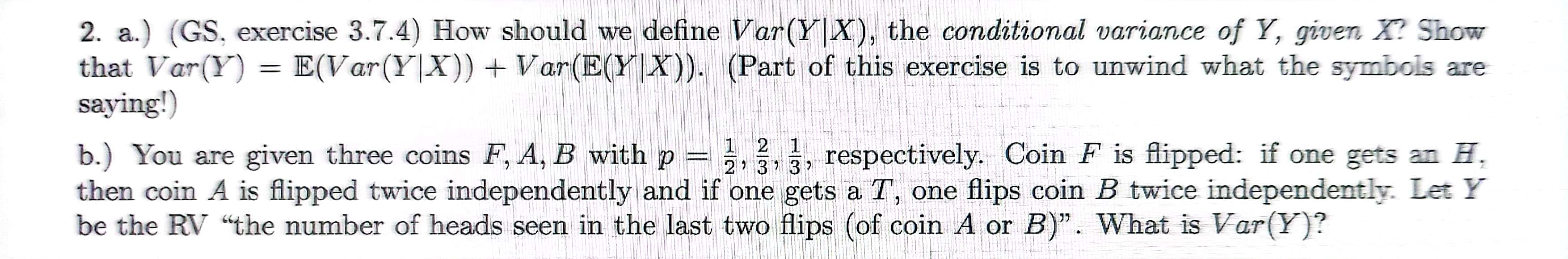 Solved 2. a.) (GS, exercise 3.7.4) How should we define | Chegg.com