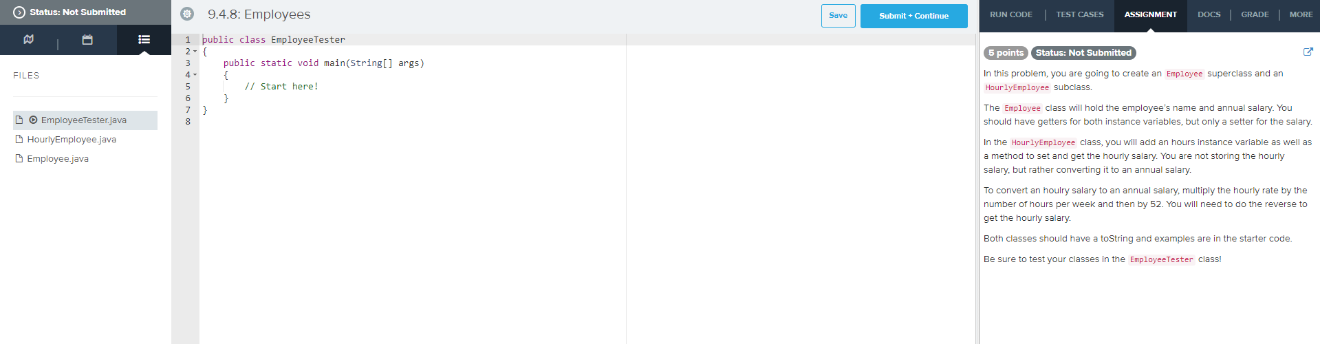 Solved Status: Not Submitted 9.4.8: Employees Save Submit + | Chegg.com