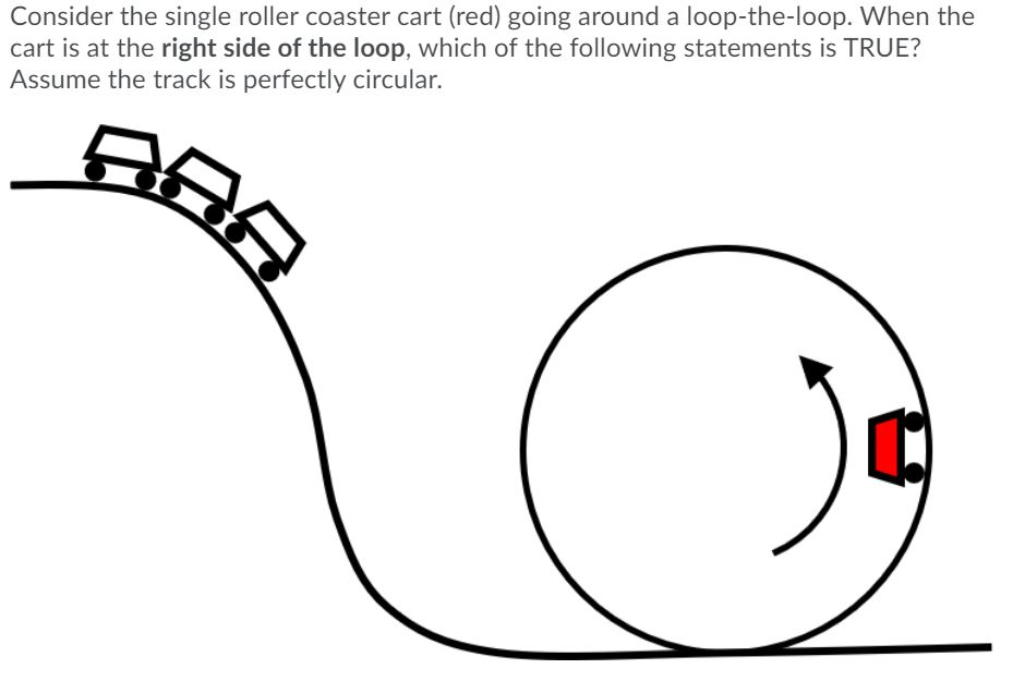 Solved Consider the single roller coaster cart (red) going | Chegg.com