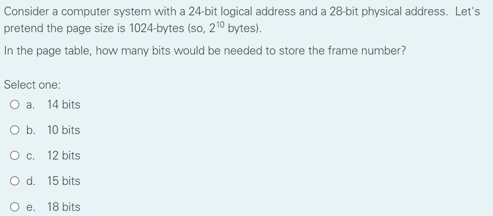 Solved Consider a computer system with a 24-bit logical | Chegg.com