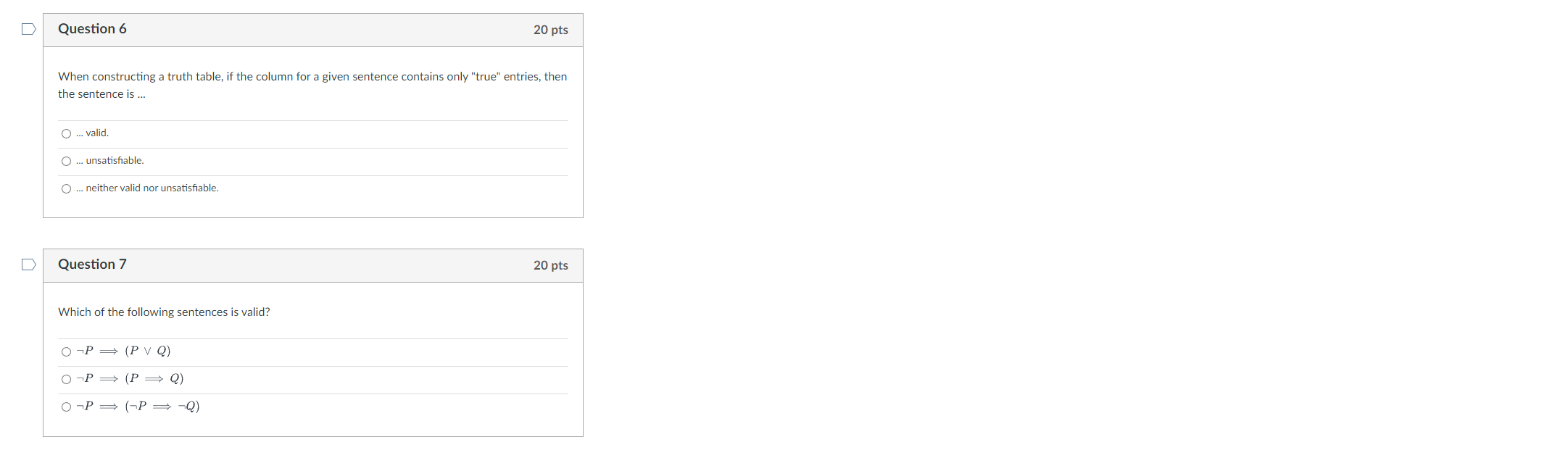 Solved When constructing a truth table, if the column for a | Chegg.com