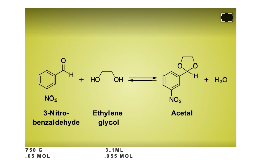 Solved + HO OH + H2O NO2 NOZ Acetal 3-Nitro- benzaldehyde | Chegg.com