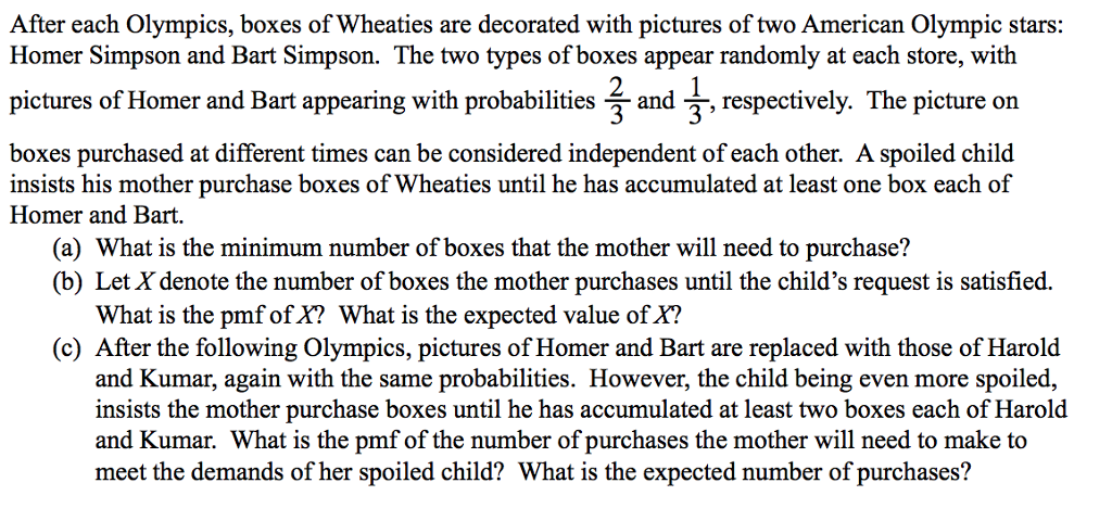 Solved After each Olympics, boxes of Wheaties are decorated | Chegg.com