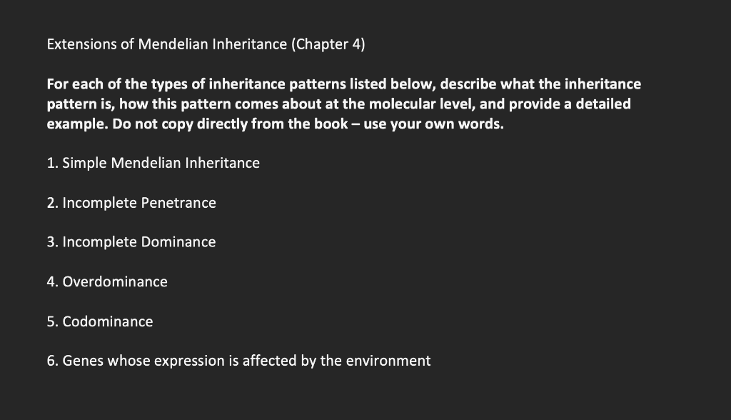 Solved Extensions Of Mendelian Inheritance Chapter 4 For