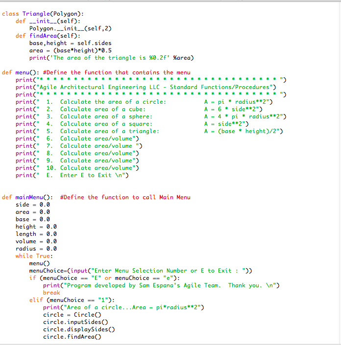 Solved AGILE SOFTWARE DEVELOPMENT TEAM – PYTHON CLASS | Chegg.com