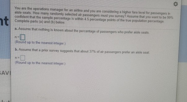 Solved You are the operations manager for an airline and you | Chegg.com
