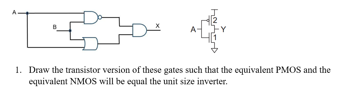 Solved 1. Draw the transistor version of these gates such | Chegg.com