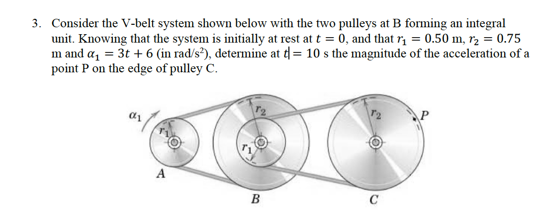 Solved 3. Consider the V-belt system shown below with the | Chegg.com