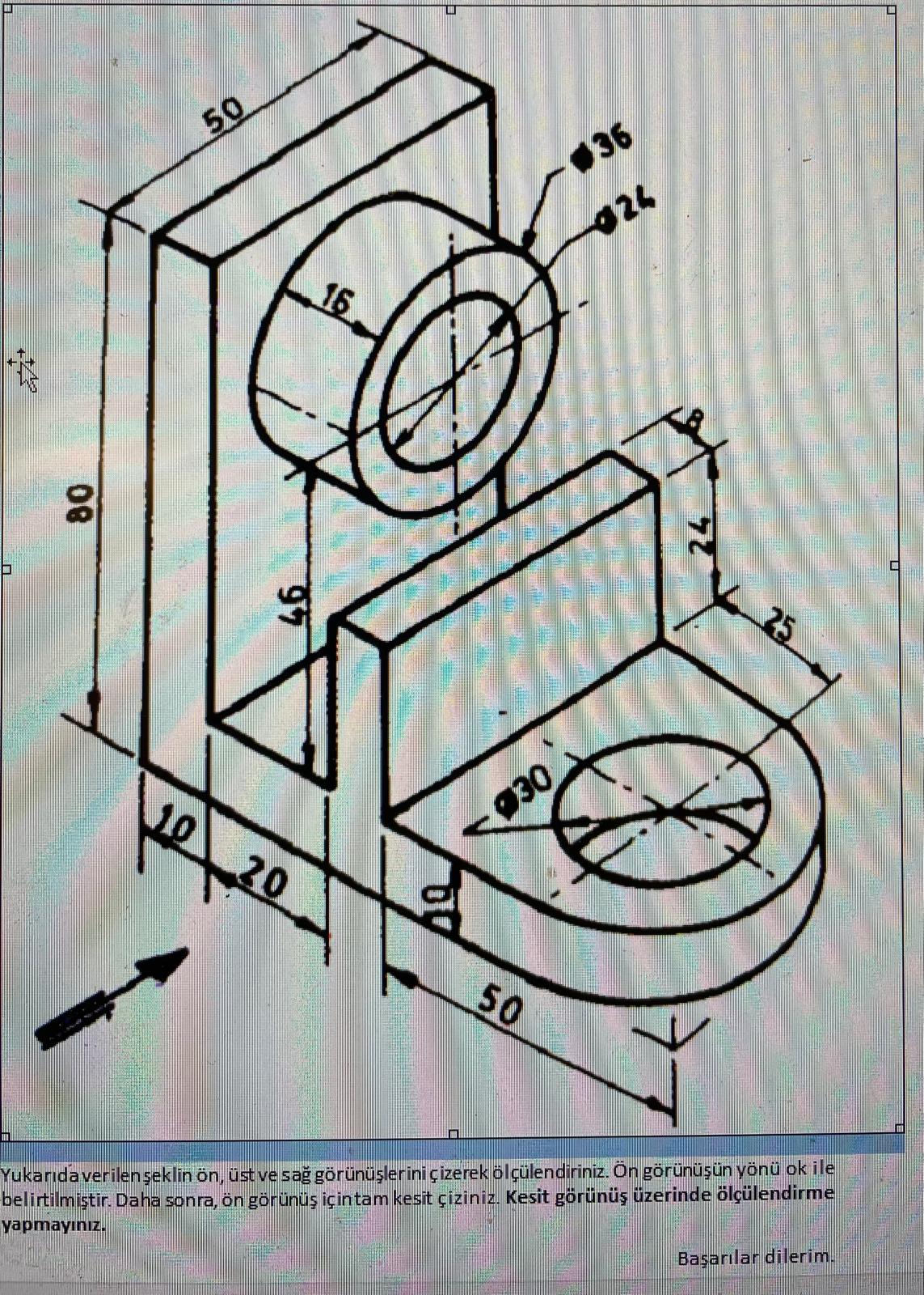 Dimension the front, top and right views of the | Chegg.com